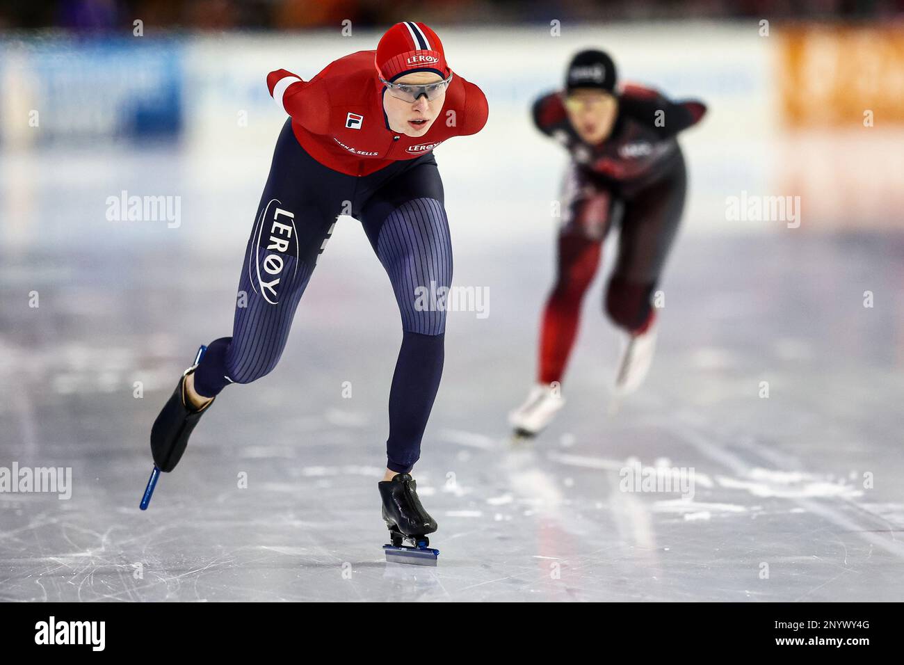 HERENVEEN - pays-Bas, 02/03/2023, Ragne Wiklund (NOR) pendant la course ...