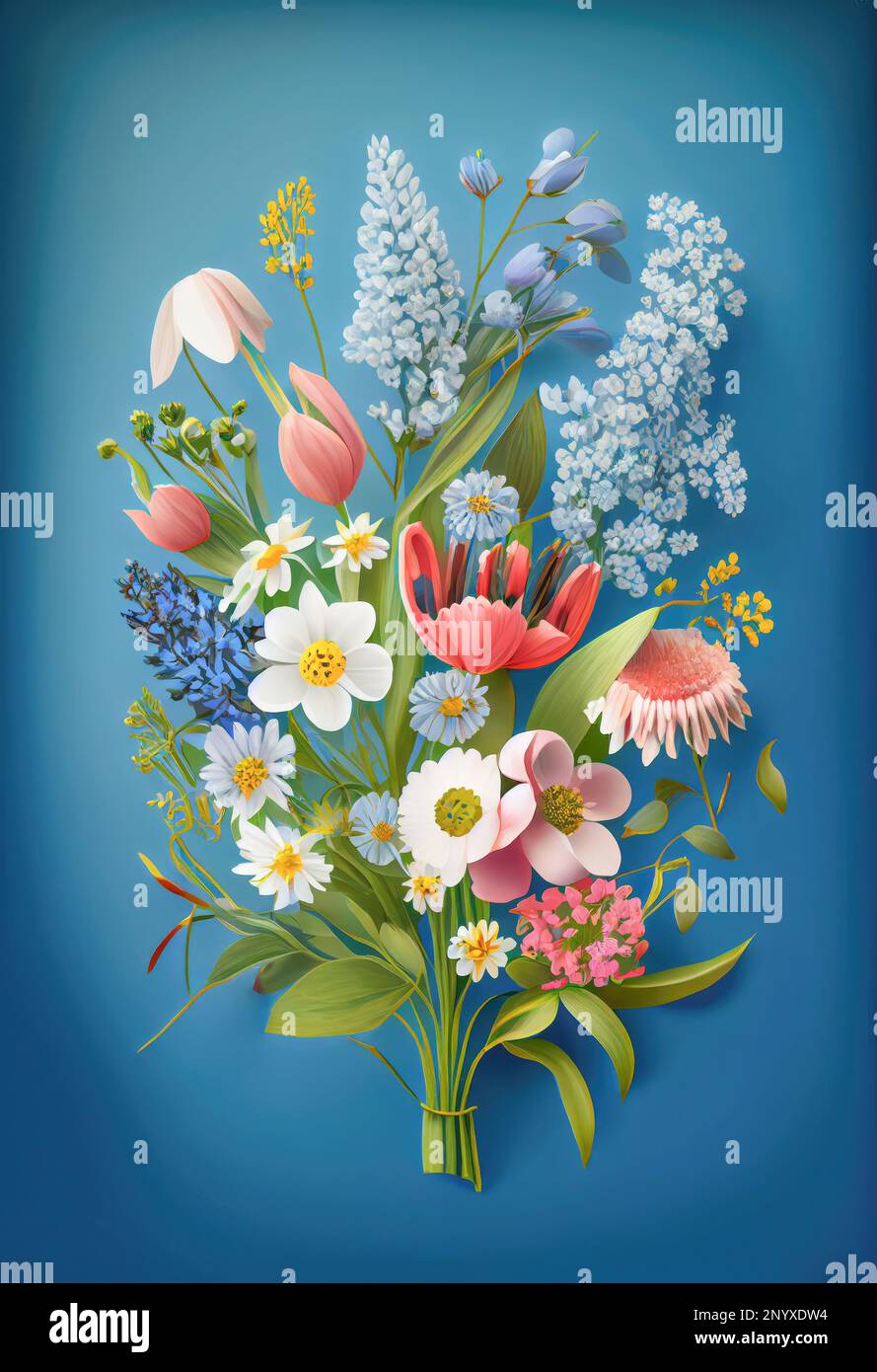 Dessin de printemps et de fleurs Banque de photographies et d’images à ...