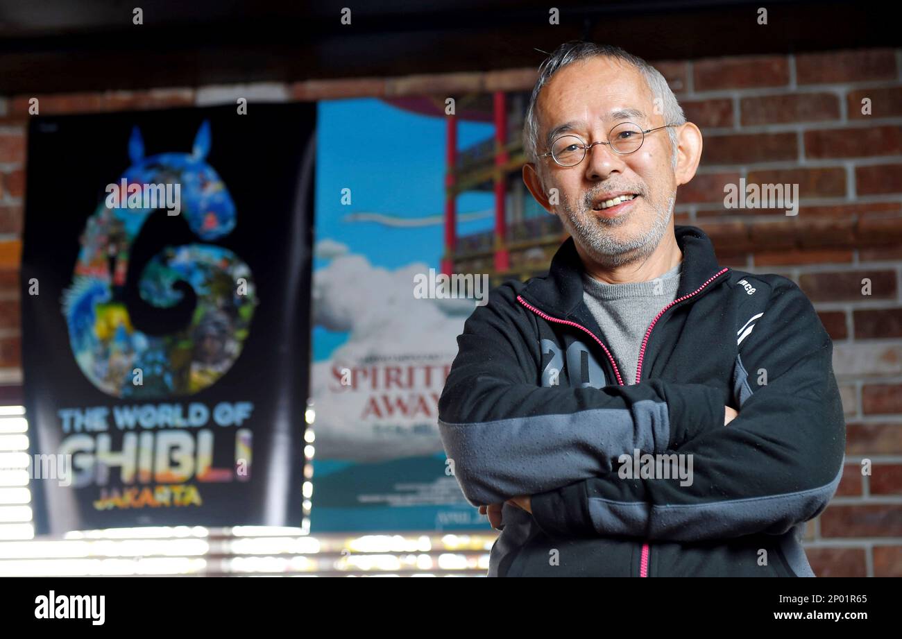 Toshio Suzuki, a film producer of animation poses for photographer ...