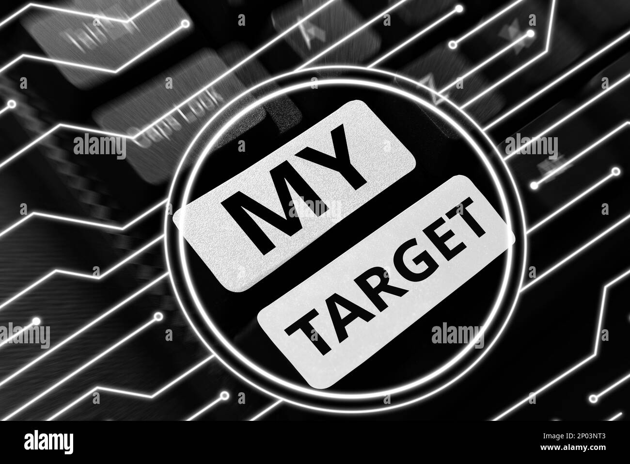 Texte d'écriture My Target. Mot pour quelque chose ou quelqu'un que ...