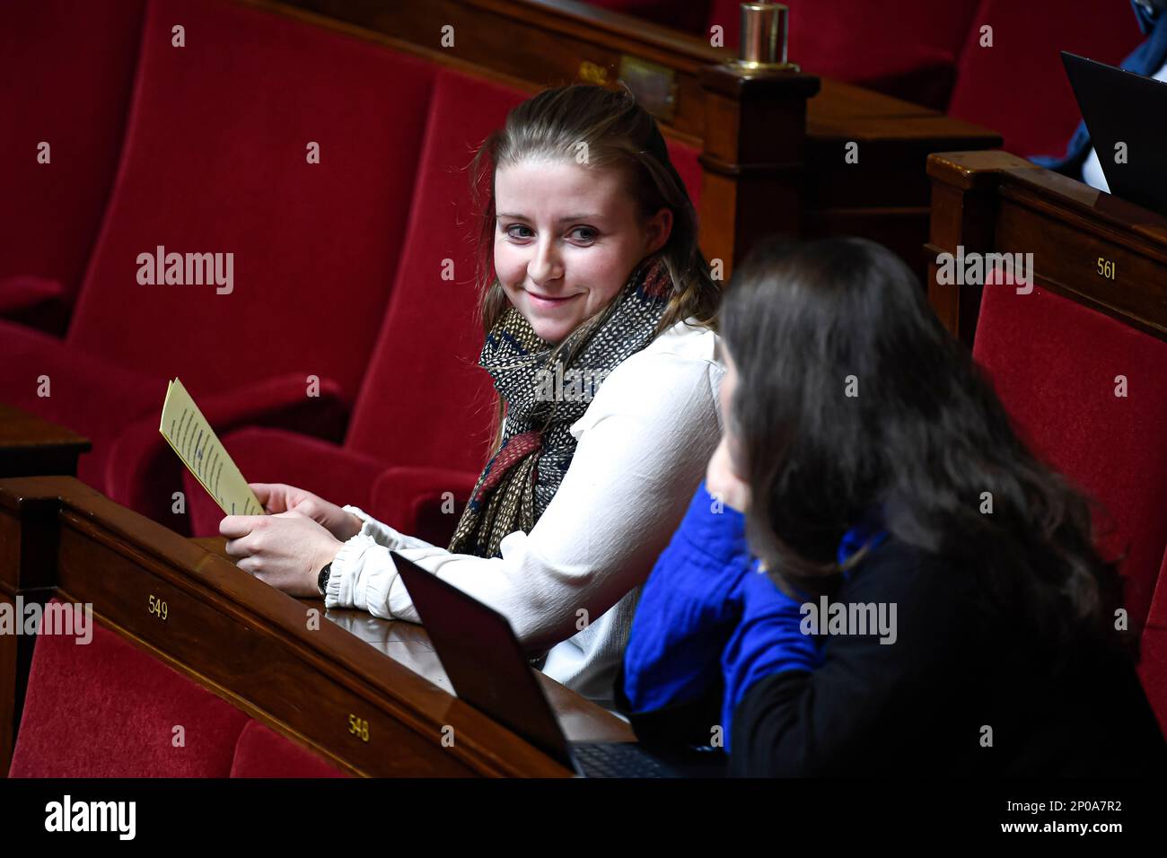 Mathilde Hignet (LFI, la France Insoumise, Nupes) lors d'une session de ...