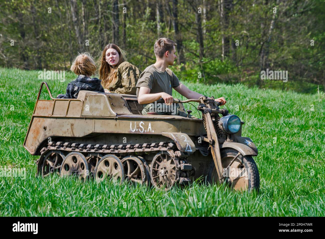 Kettenkrad, WW2 moto allemande à demi-piste SD.Kfz. 2, marquée comme ...