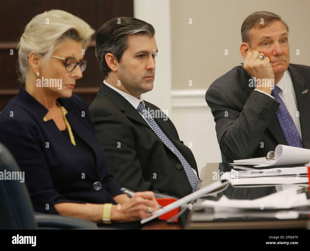 Former North Charleston police officer Michael Slager, center, sits in ...