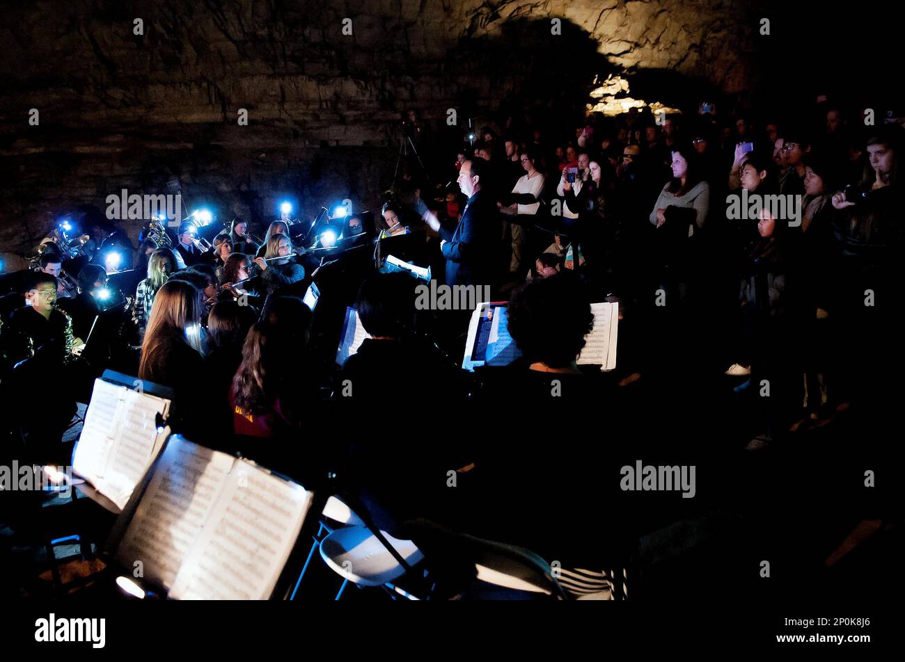 The Barren County High School band performs inside Mammoth Cave ...