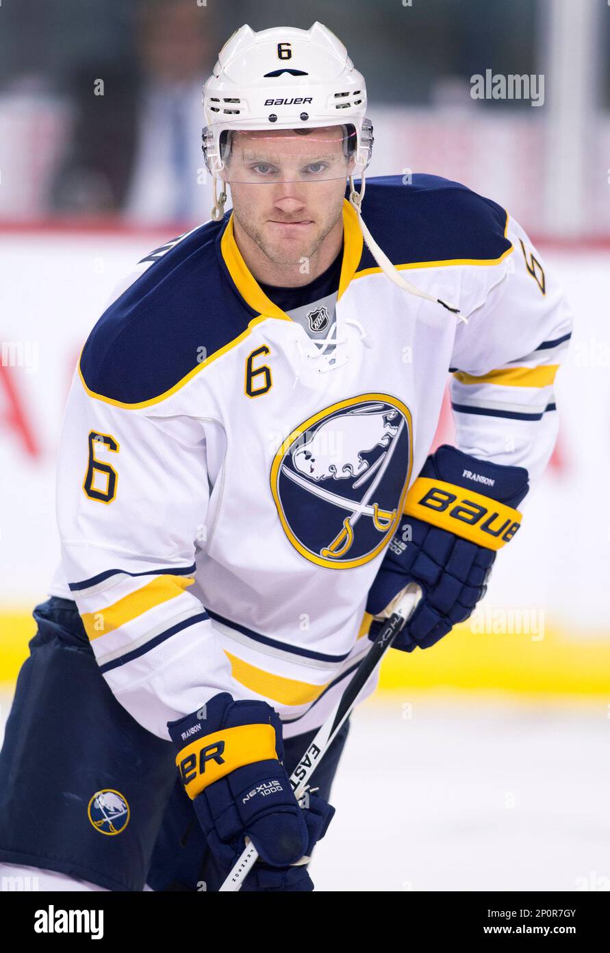 Nhl Profile Photo On Buffalo Sabres Cody Franson At A Game Against The Calgary Flames In