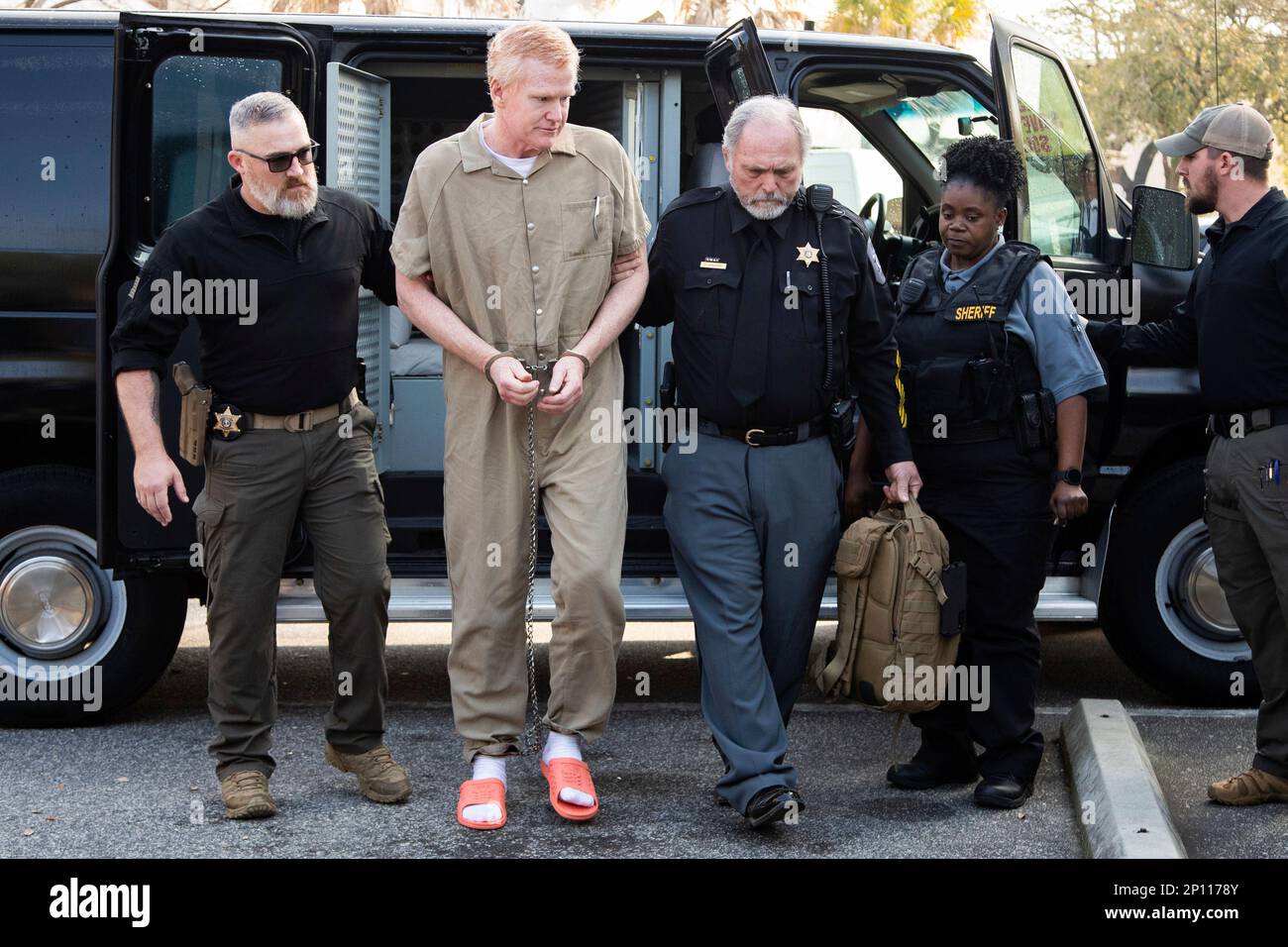 Alex Murdaugh Is Led To The Colleton County Courthouse By Sheriffs