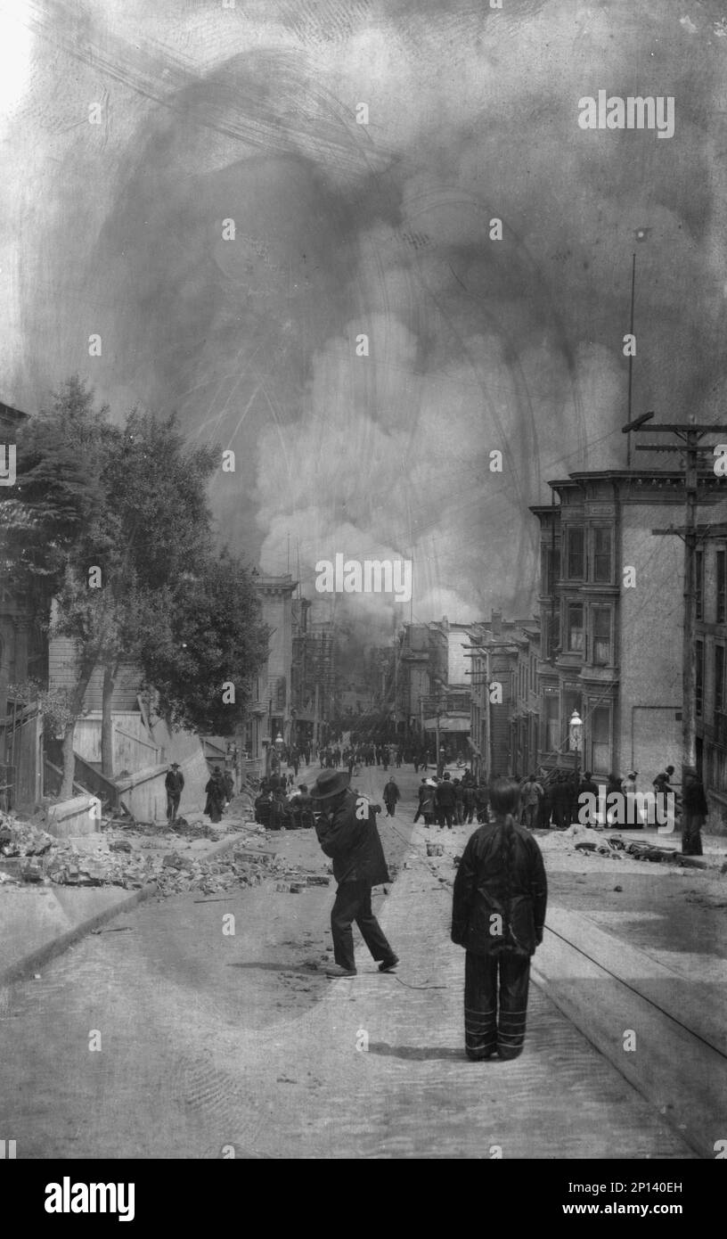 San francisco séisme et incendie Banque d'images noir et blanc - Page 2 ...