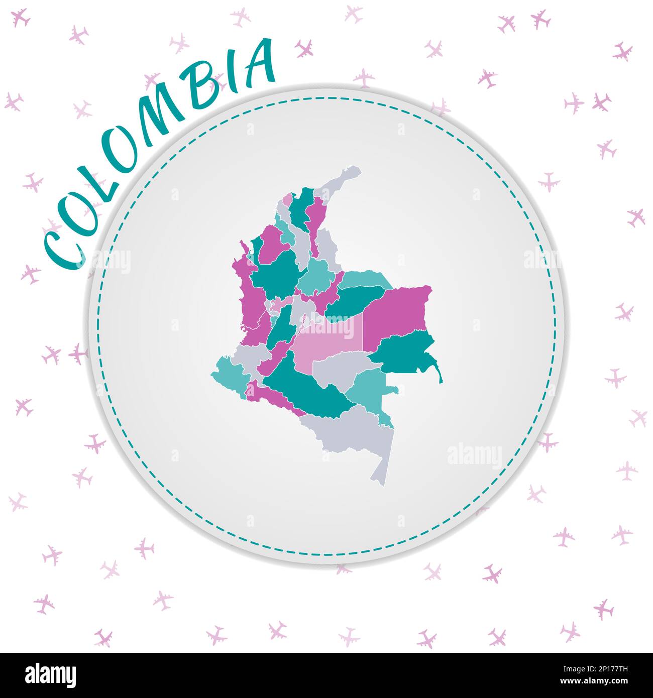 Mapa de las regiones de colombia Banque d'images vectorielles - Alamy