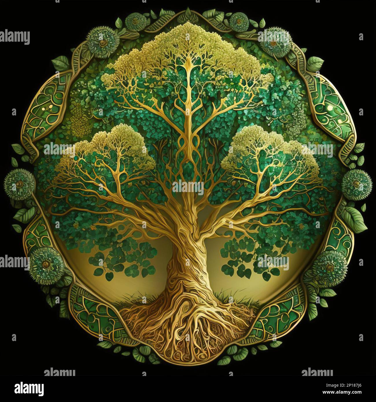 Triskel viking, arbre de vie, symbole de la nature et du mandala ...