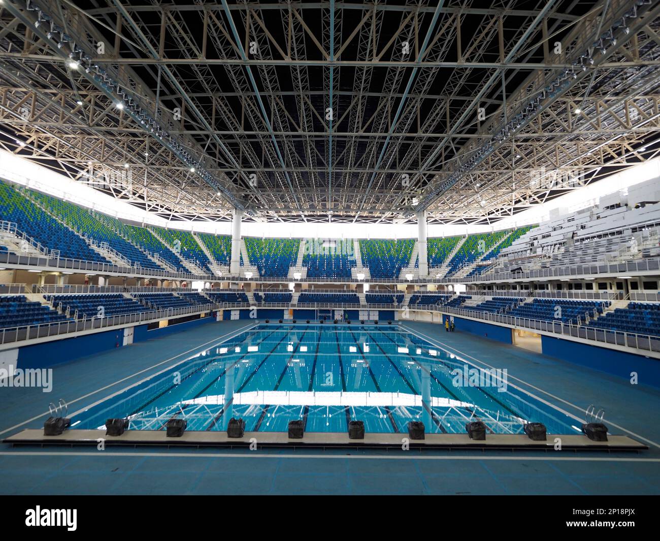 7 June 2016: An inside view of the Olympic Aquatics Stadium, a ...