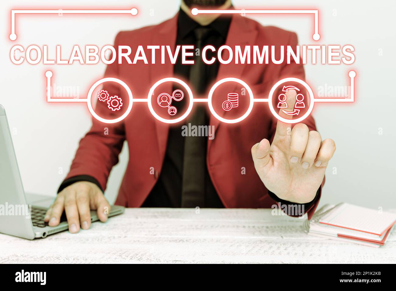 Écriture affichant le texte Communautés collaboratives. Concept d'entreprise les industries ...