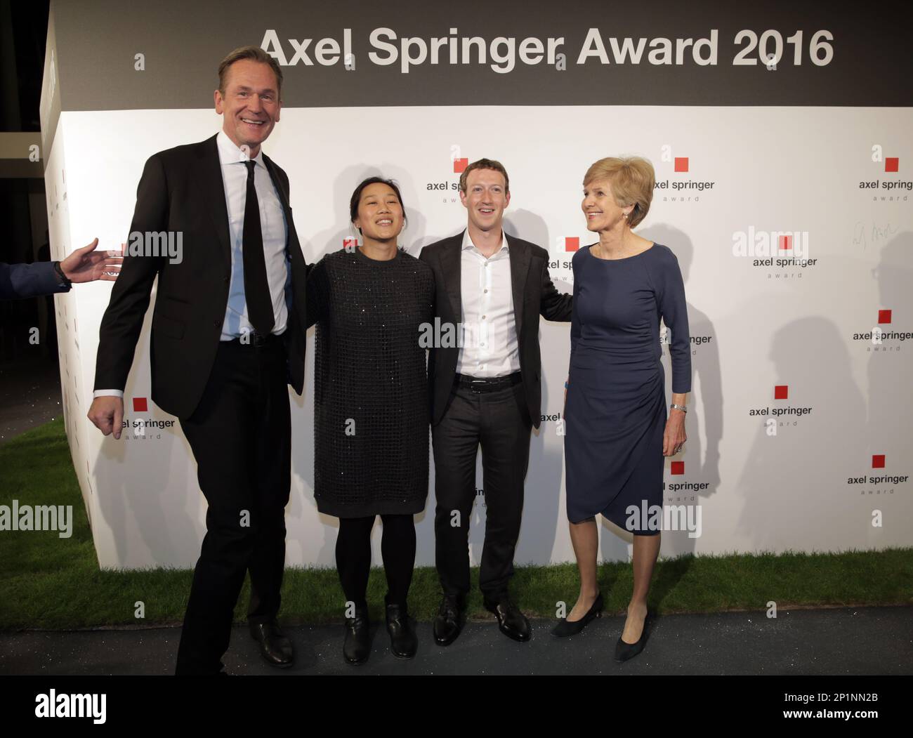 Mathias Doepfner, chairman of the Axel Springer SE, Priscilla andMark ...