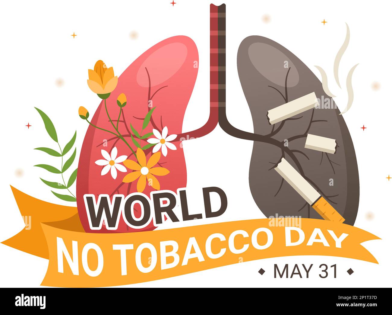 Journée mondiale sans tabac Illustration de cesser de fumer, le bout de ...