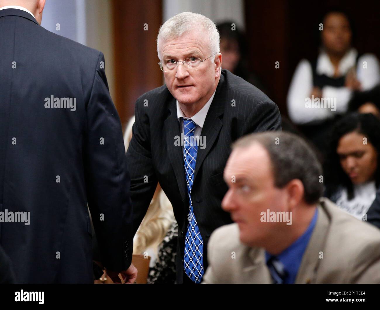 Eric Holtzclaw, the father of Daniel Holtzclaw, waits for his son's ...