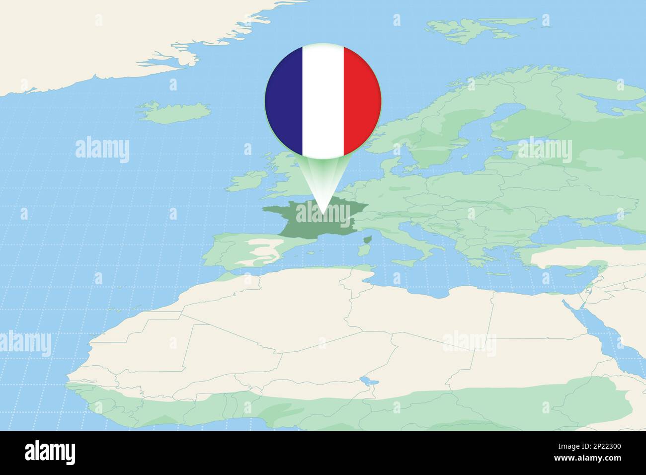 Illustration de la carte de la France avec le drapeau. Illustration ...