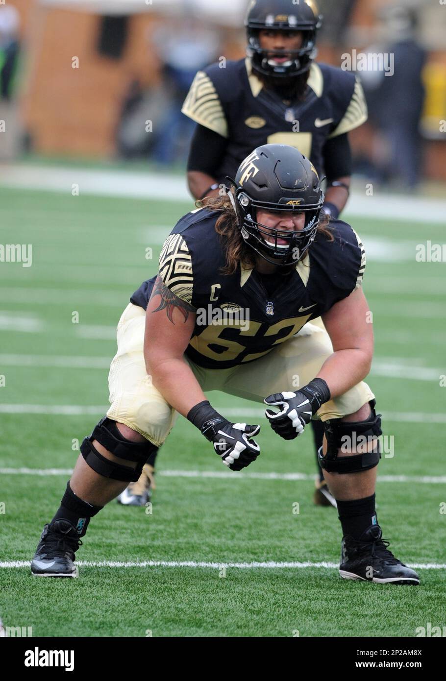 October 03, 2015: Wake Forest Demon Deacons offensive lineman Dylan ...