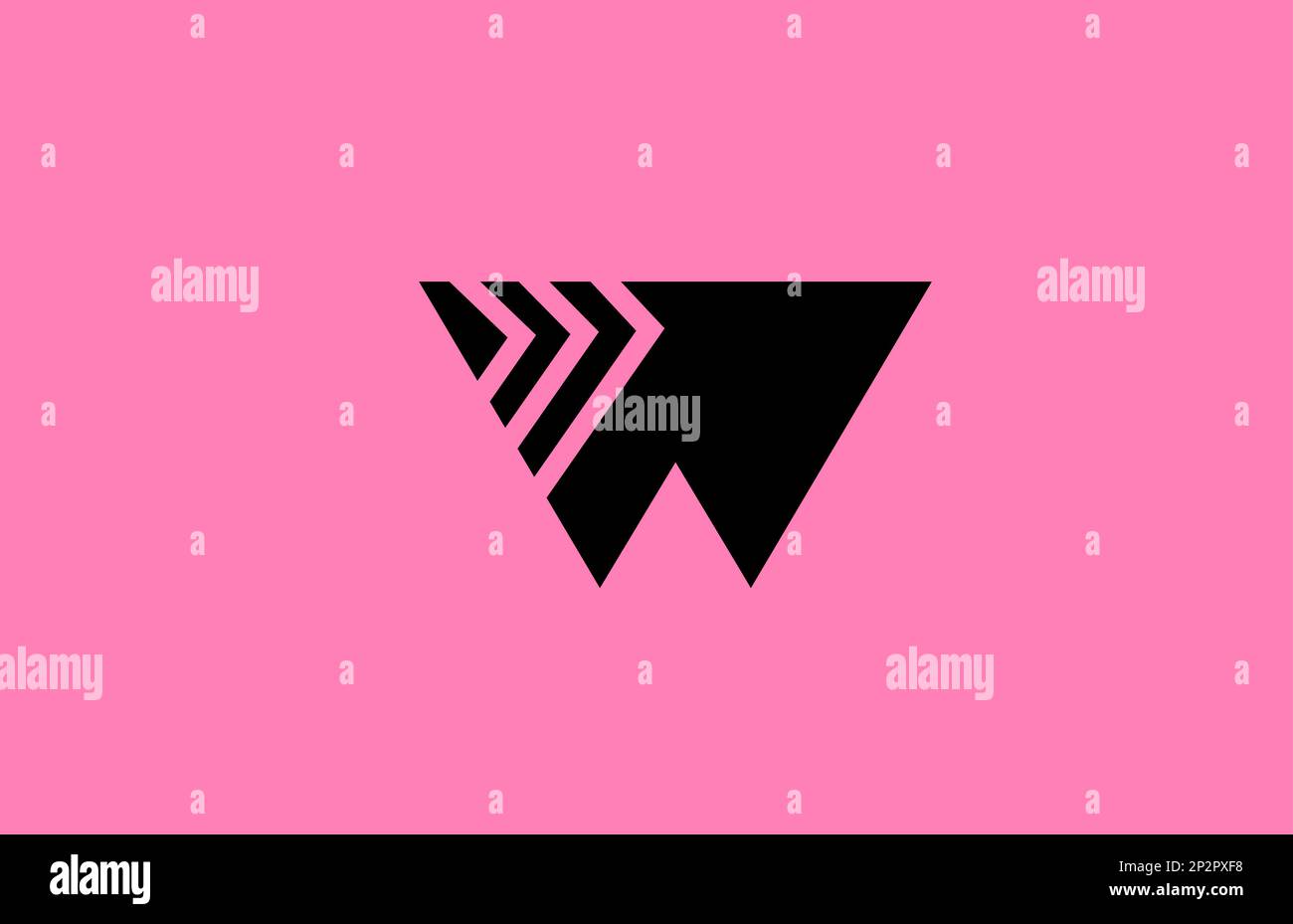 Logo de lettre W rose noir avec lignes géométriques. Modèle créatif ...