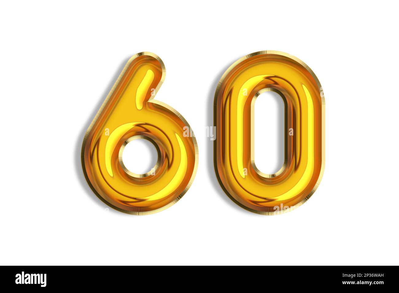 60 ans. Ballons d'or, numéro anniversaire 60th, joyeux anniversaire ...
