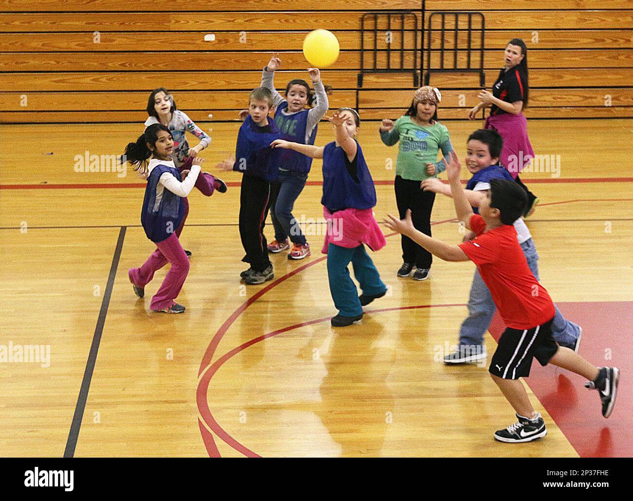 In this March 5, 2015 photo, Olson Elementary School physical education ...
