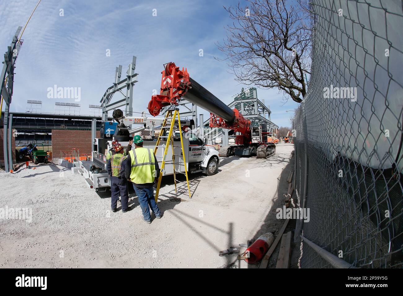 A general view of the exterior of Wrigley Field, home of the Chicago ...