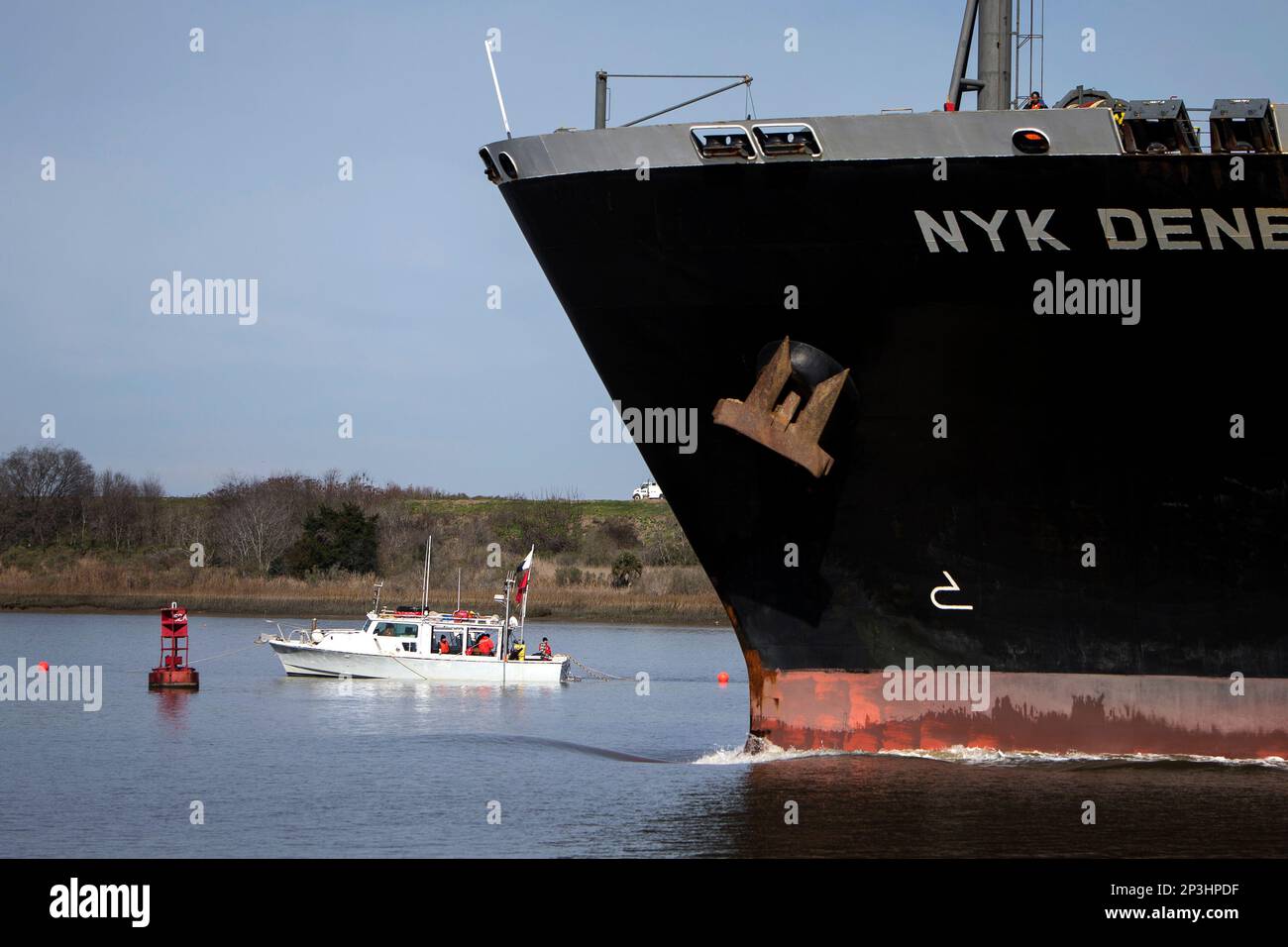 In this photo provided by the Georgia Port Authority, divers wait for a ...