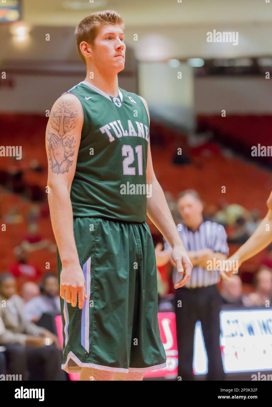January 17, 2015: Tulane Green Wave center Dylan Osetkowski (21) during ...