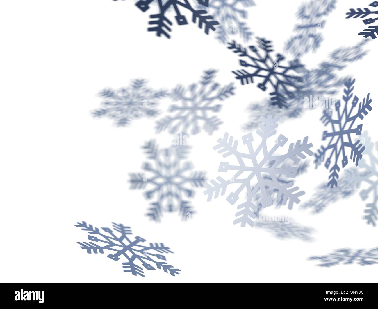 Composition en png transparent de flocons de neige argentés de noël ...