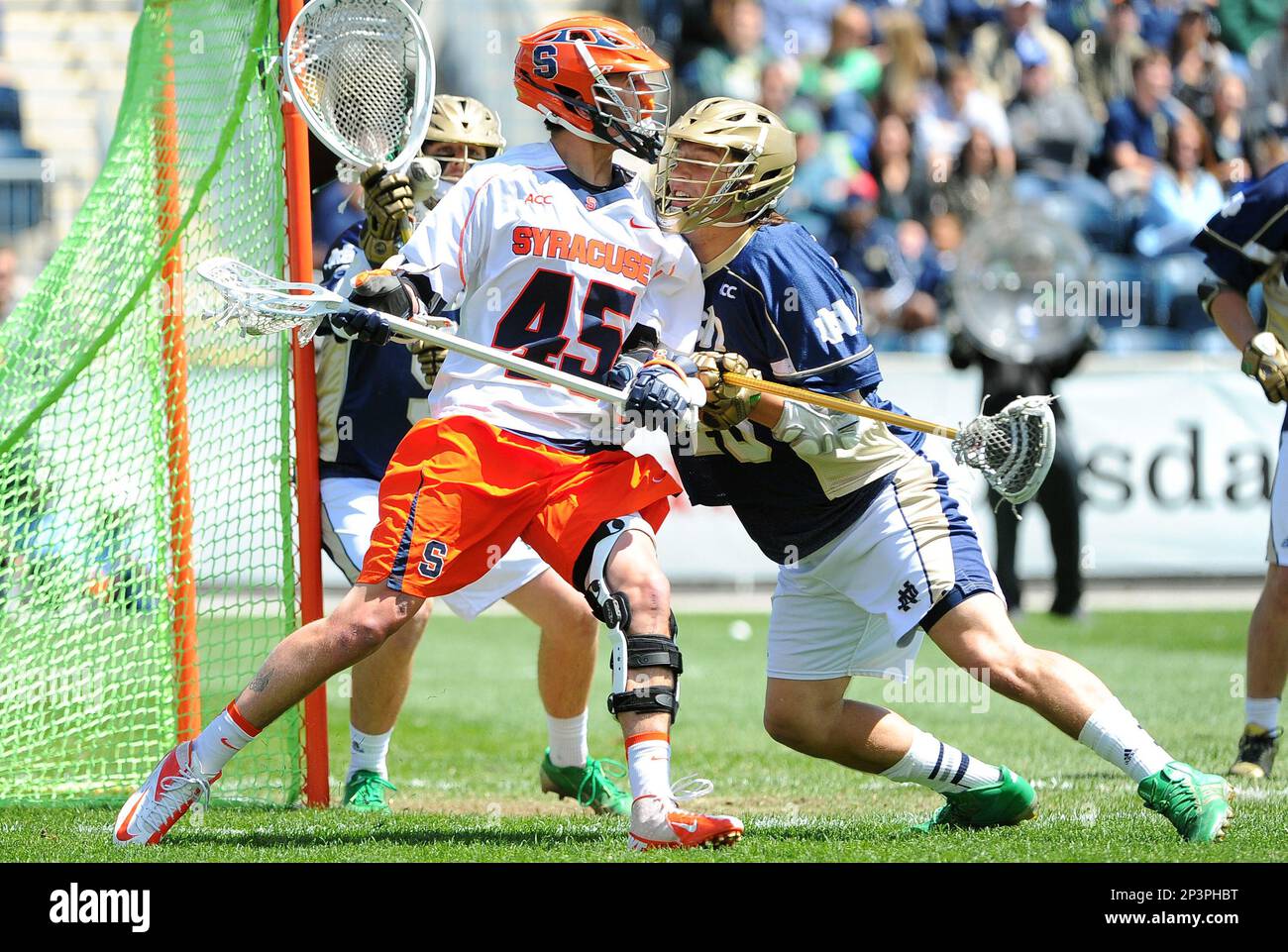 April 27, 2014: Syracuse Orange attackman Randy Staats (45) dodges to ...