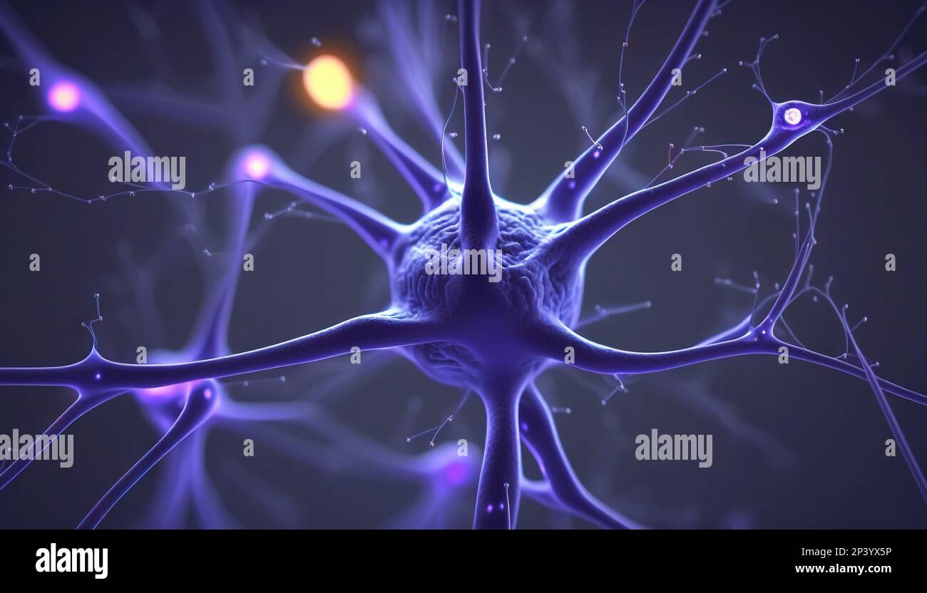 Gros plan des cellules neurone dans le cerveau. Des neurones connectés ...