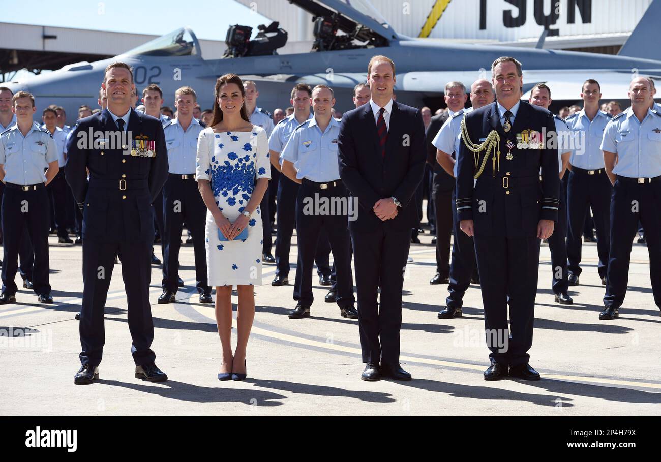 Britain's Prince William, foreground second right, and his wife Kate ...