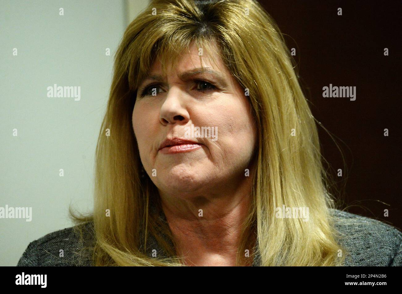 Assistant District Attorney Karen Pearson makes her way into district court for a brief status ...