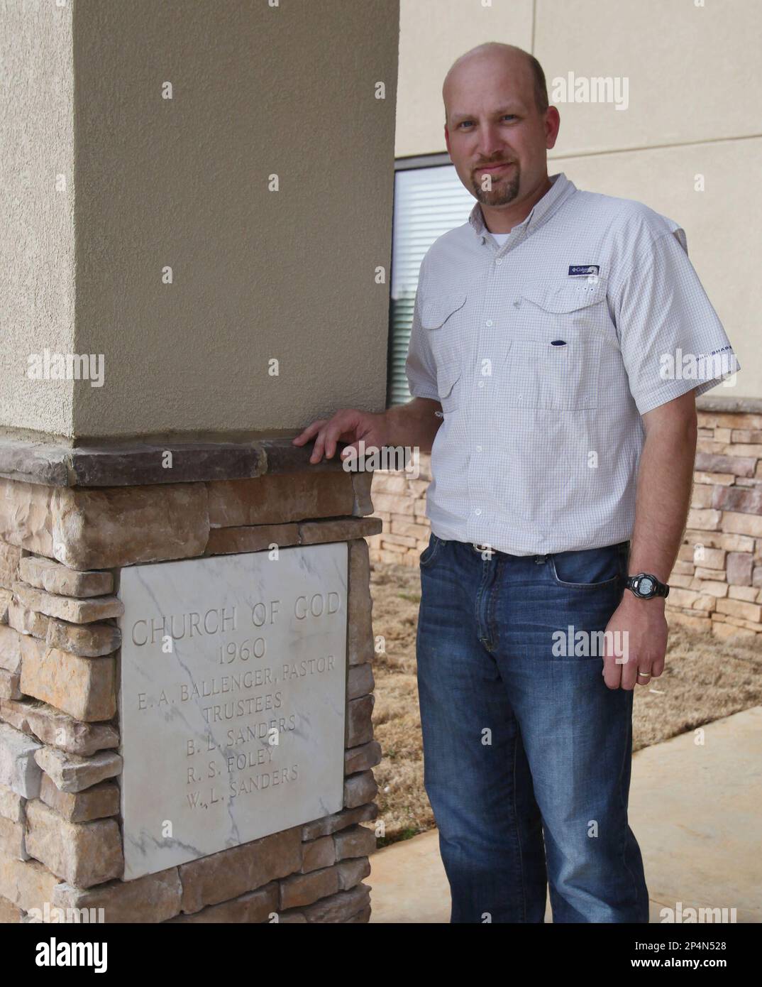 Senior Pastor, Jeremy Griffifth poses for a photograph on Feb. 20, 2014 ...