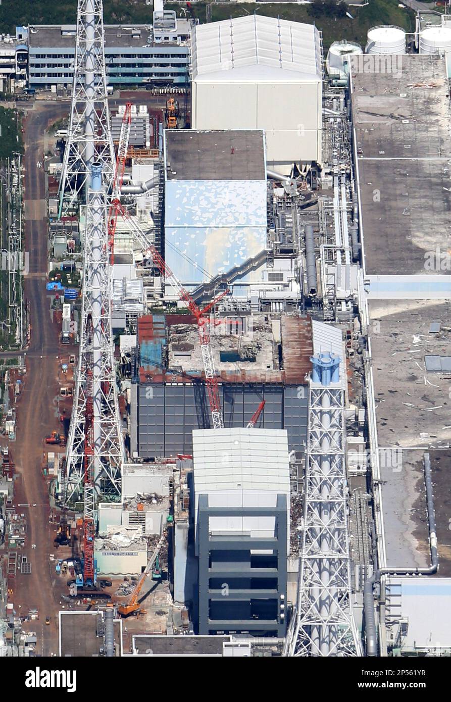 An aerial view shows (top-bottom) No. 1, 2, 3, 4, reactors of the ...