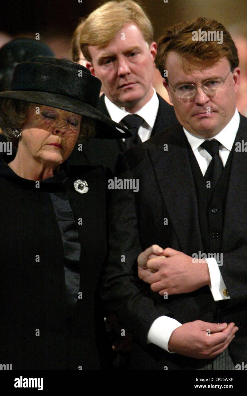 FILE - In this Oct. 15, 2002 file photo Dutch Queen Beatrix is ...