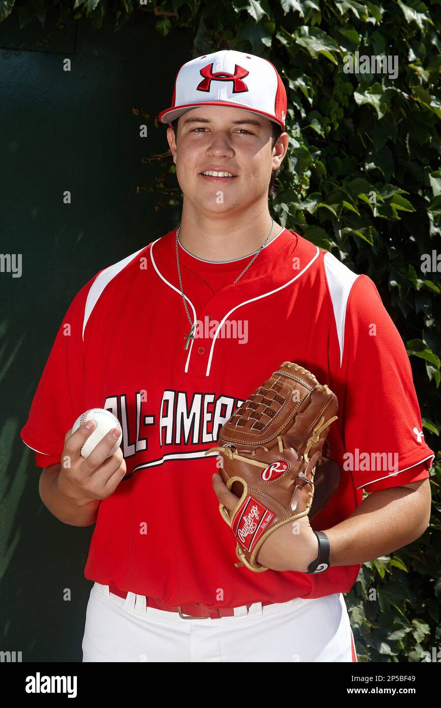 Pitcher Thomas Hatch #27 of Jenks High School in Tulsa, Oklahoma poses ...