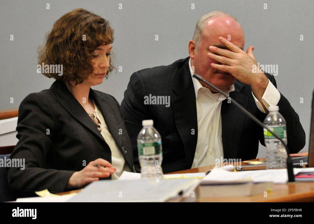 Defense attorney Jessica Santos listens to testimony from Jason Throne ...