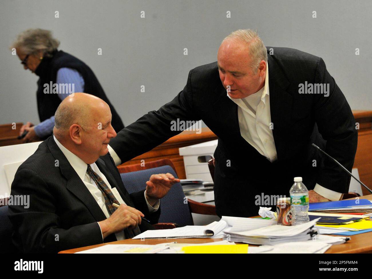 Michael Skakel, right, talks with his defense attorney Hubert Santos ...