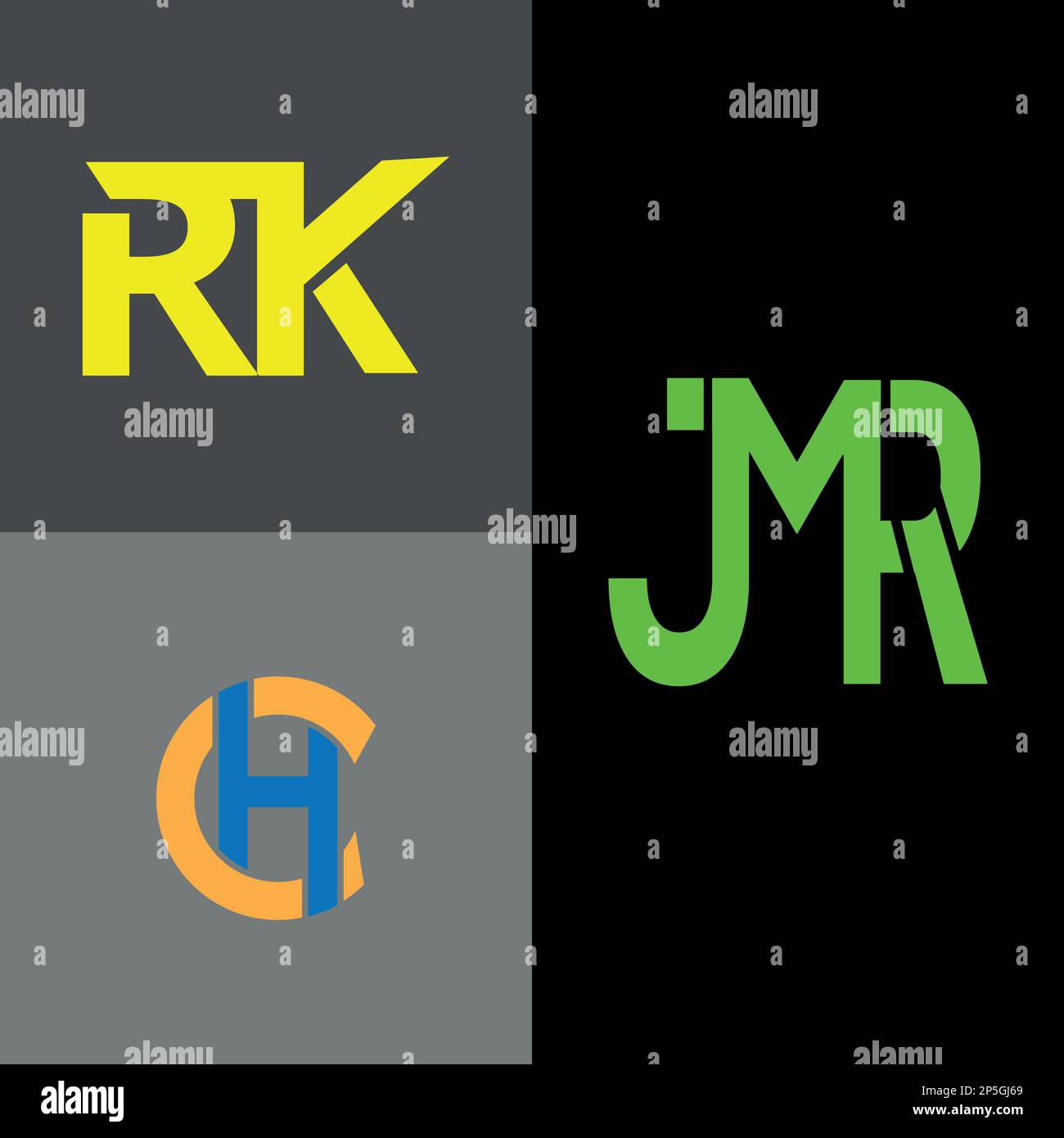 Logo lettre, logo RK, logo jmr, logo ch, logo moderne et logo minimal. Ce logo peut être utilisé ...