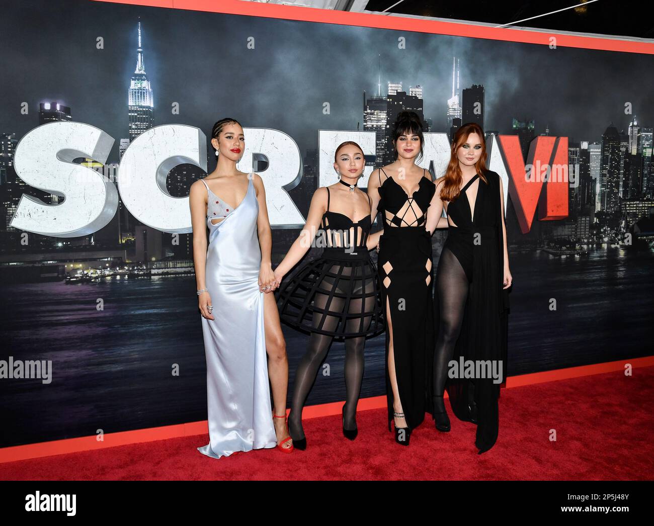 Jasmin Savoy Brown, left, Devyn Nekoda, Melissa Barrera and Liana ...