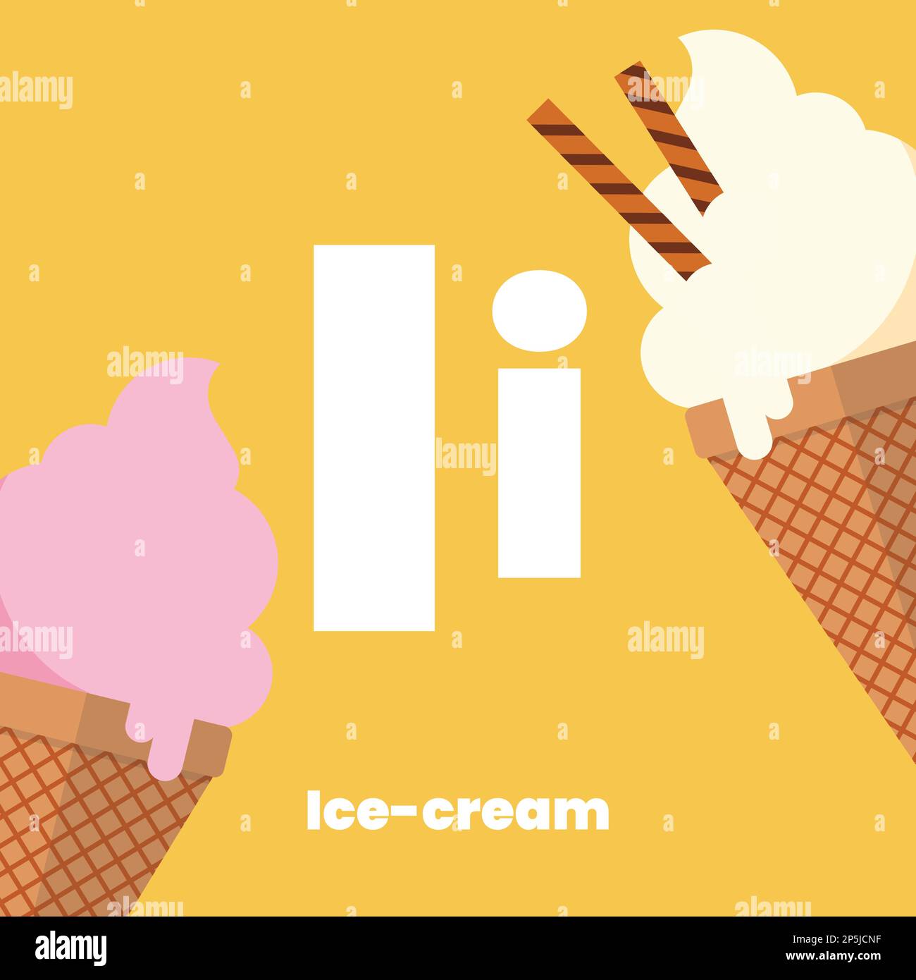 Mignon enfants ABC alphabet mots de carte de mémoire avec la lettre I ...