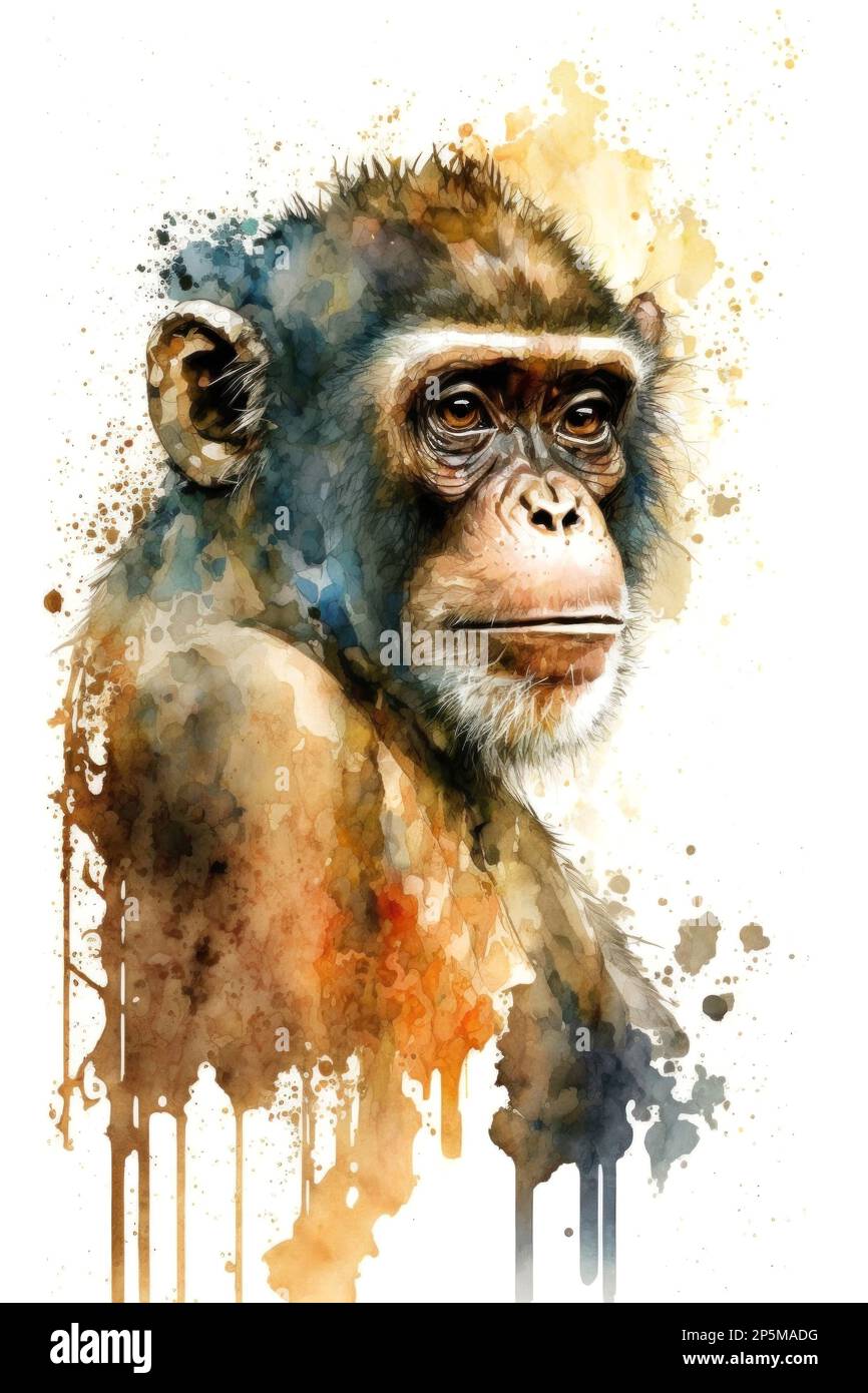 Monkey cartoon illustration Banque d'images détourées - Alamy