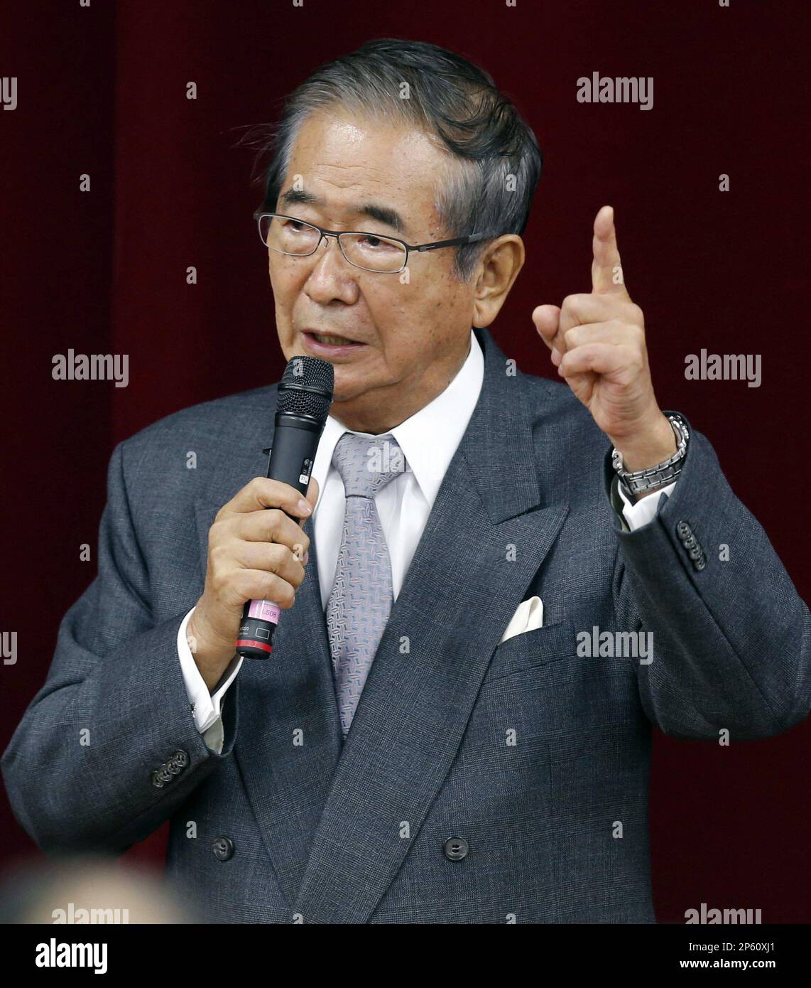 Former Tokyo Gov. Shintaro Ishihara speaks after taking up a post as ...