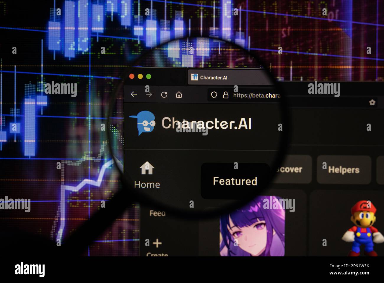 Character.ai logo de la société sur un site Web avec des développements ...