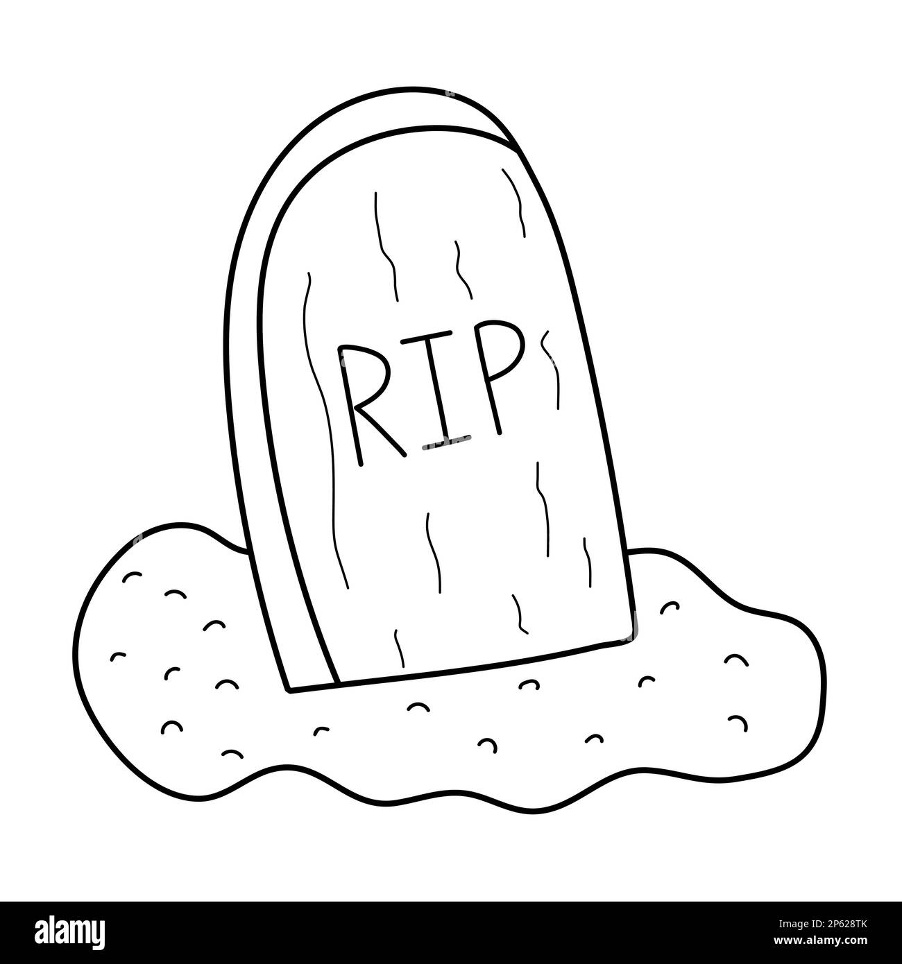 Page de coloriage Halloween avec pierre tombale de rip. Imprimé ...