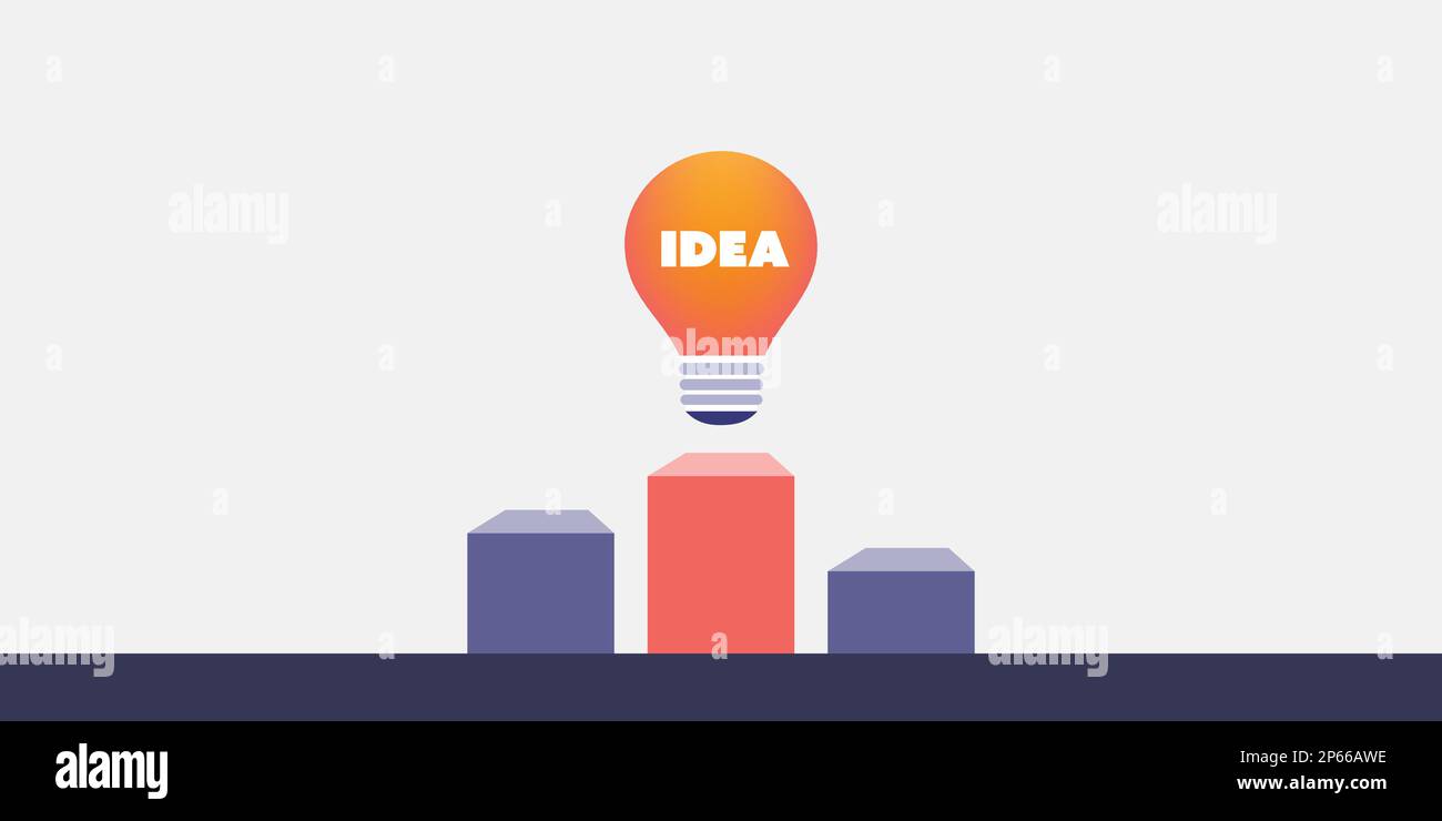 Entreprise gagnante réussie - concept de conception avec ampoule sur un ...