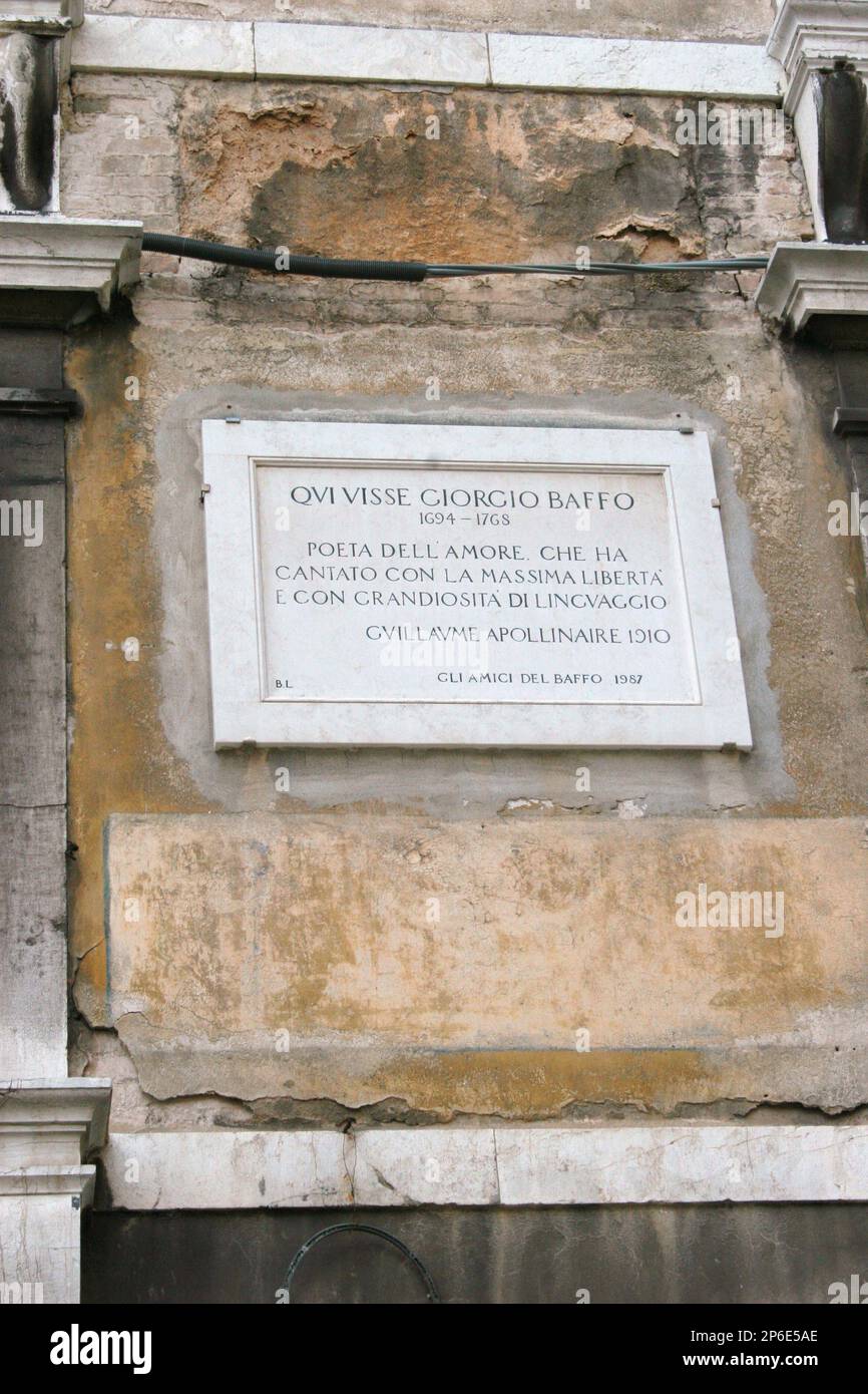 2006 , août , Venise , ITALIE : la maison du poète vernaculaire et ...