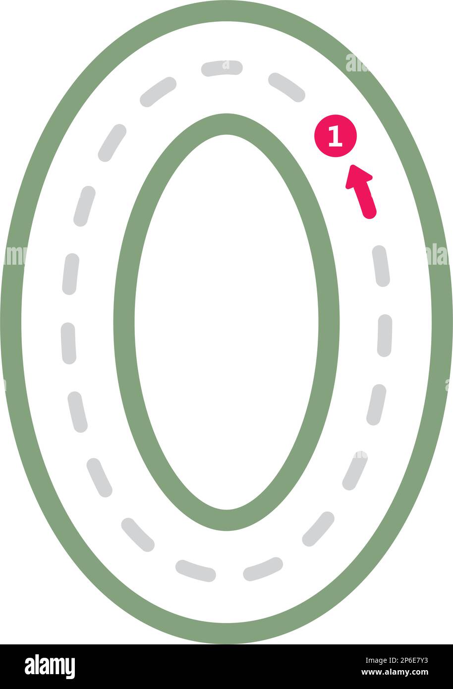 Tracé lettre de l'alphabet O majuscule préécriture élément en ...