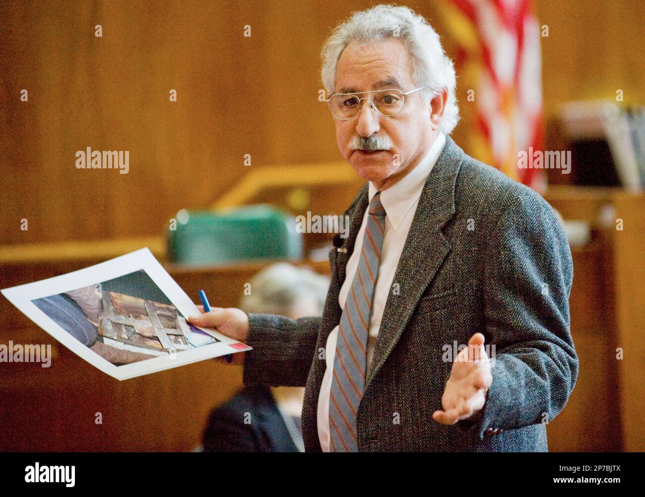 Steven Krasik, attorney for Joshua Turnidge, discusses a piece of ...