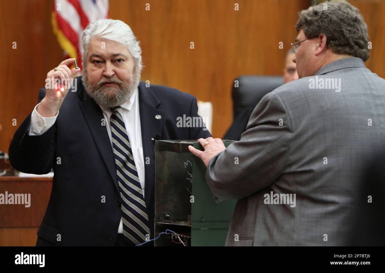 Patrick Kennedy, left, testifies during the trial of Joshua Turnidge ...