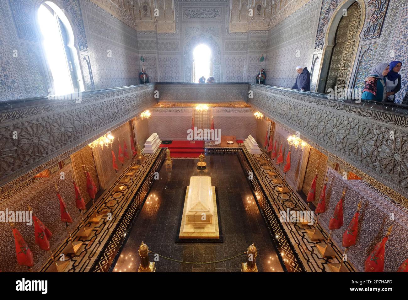 Intérieur du mausolée de Mohammed V, Rabat, Maroc, Afrique Photo Stock ...